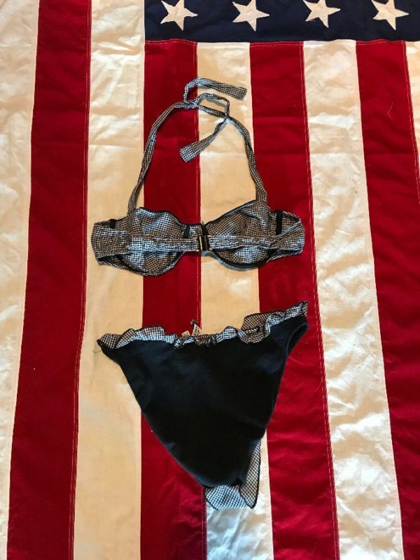 Bathing Suit Set Bikini Gingham Ruffle Guess | Boardwalk Vintage