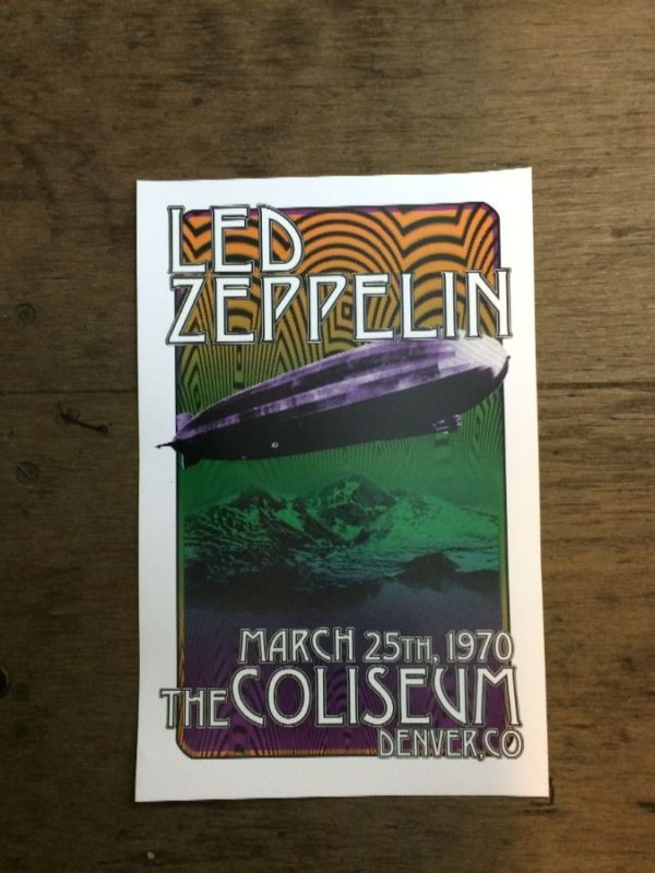 Led Zeppelin At The Coliseum Denver Co Concert Poster | Boardwalk Vintage