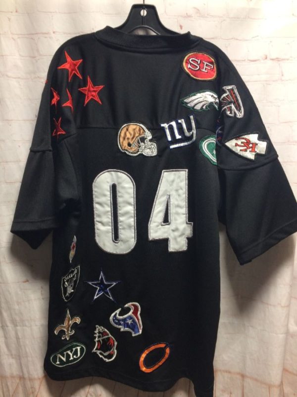 2004 PRO BOWL FOOTBALL JERSEY W/ MULTIPLE TEAM PATCHES » Boardwalk Vintage