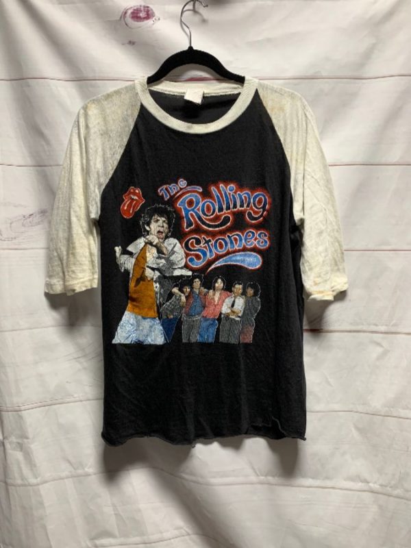 Rolling Stones Raglan Ringer T Shirt As-is | Boardwalk Vintage
