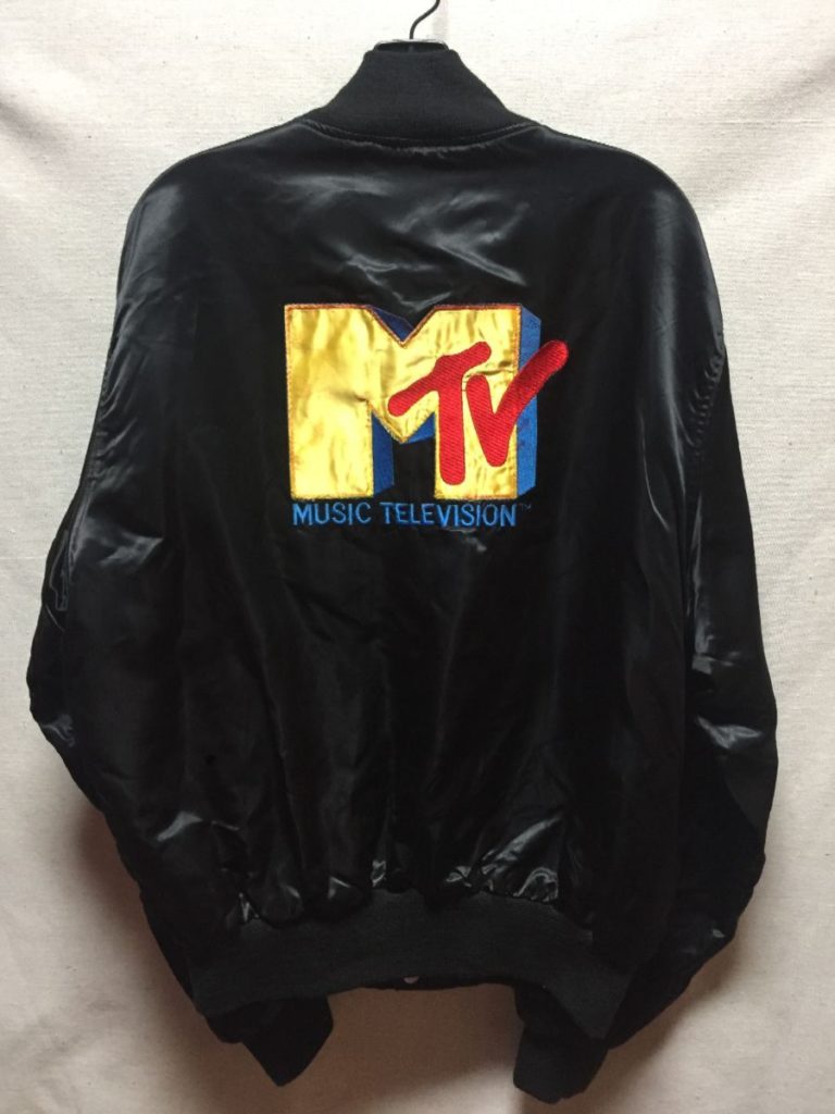 Vintage Satin Mtv Bomber Jacket With Embroidered Logo On The Back As-is ...