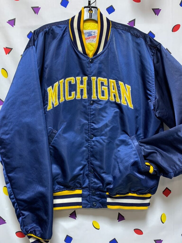 Ncaa Michigan Wolverines Satin Button Up Starter Jacket As-is ...