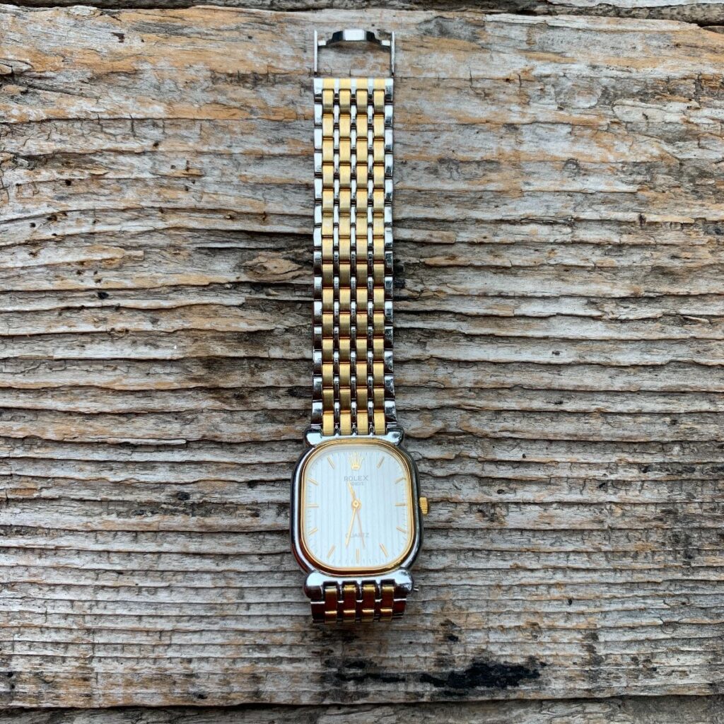 Vintage Rolex Geneve Womens Gold And Silver Tone Rectangular Analog ...