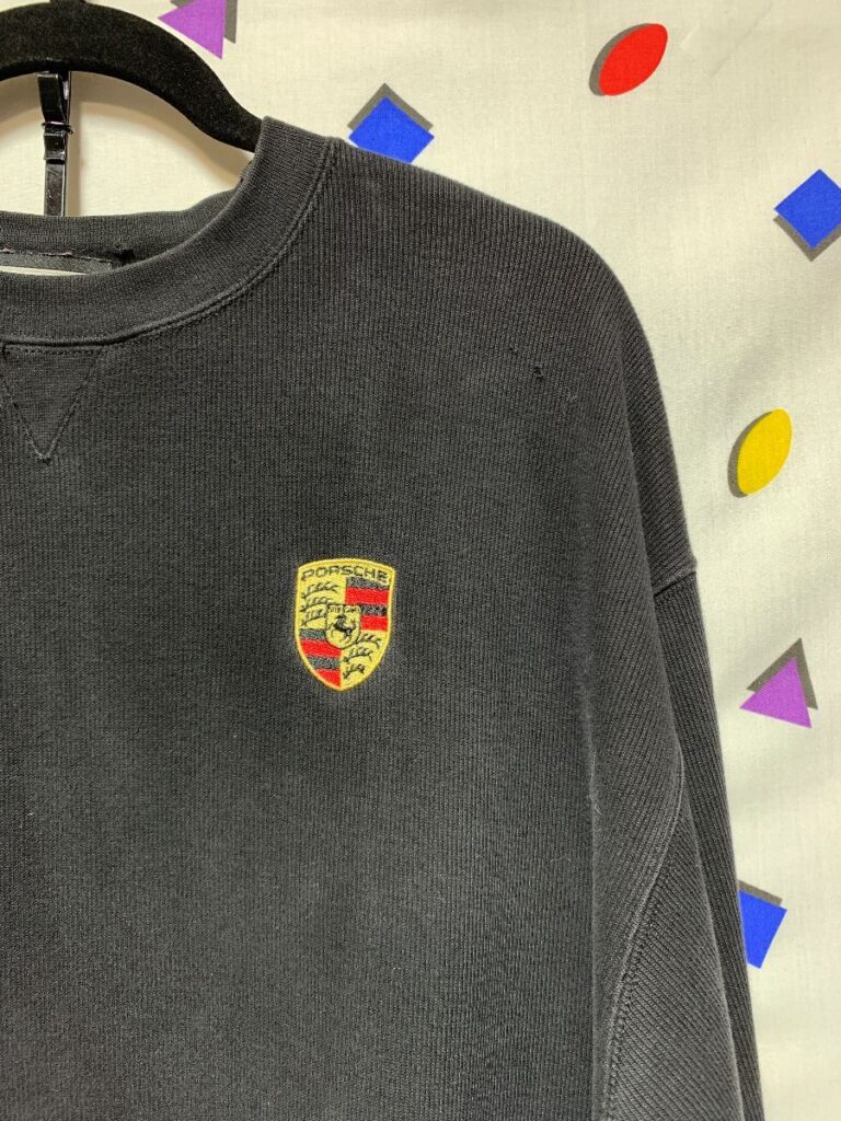 Porsche Embroidered Crest Ribbed Pullover Sweatshirt As-is | Boardwalk ...