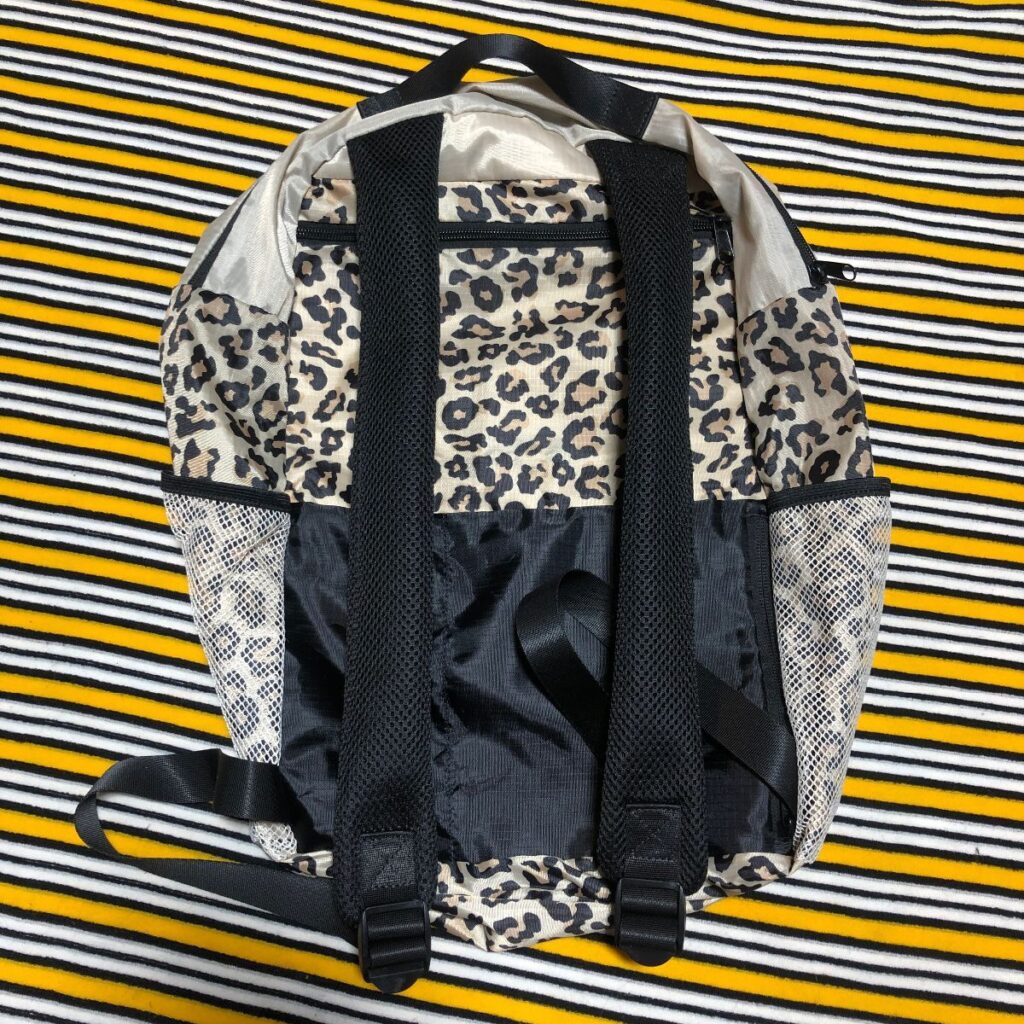 Apl Logo Nylon Leopard Print Lightweight Three Zipper Pocket Backpack ...
