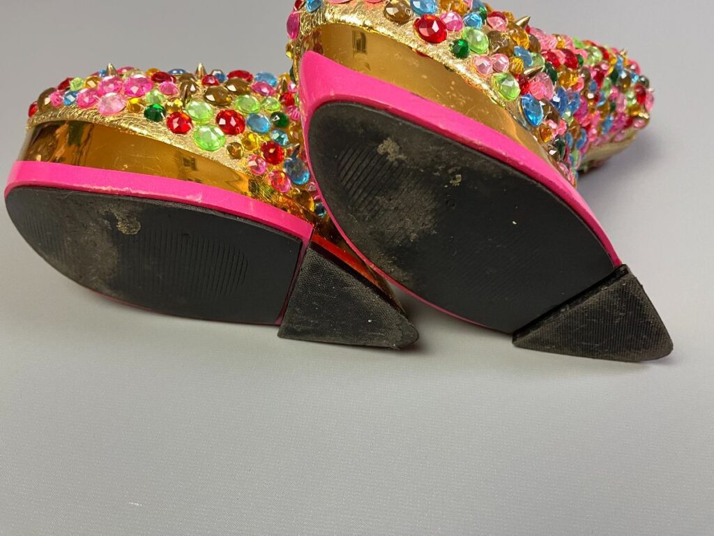 Customized Fully Jeweled Heel-less Platform Pumps | Boardwalk Vintage