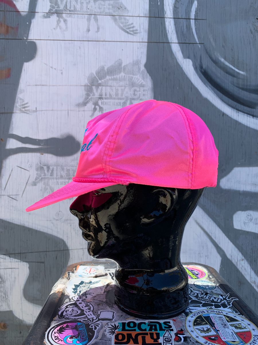 Rad! 1980s-90s Shiny Pink Embroidered Spring Break Snapback Hat Built ...