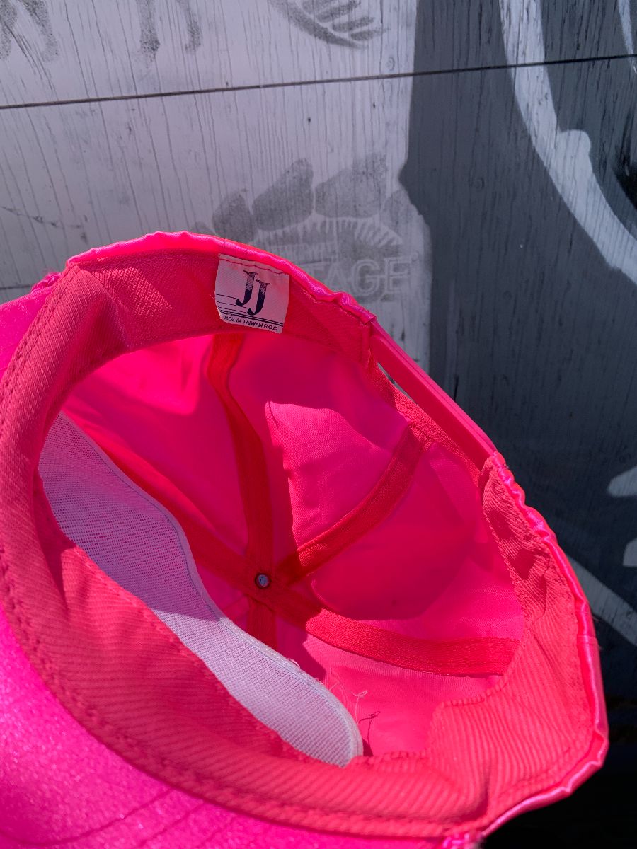 Rad! 1980s-90s Shiny Pink Embroidered Spring Break Snapback Hat Built ...